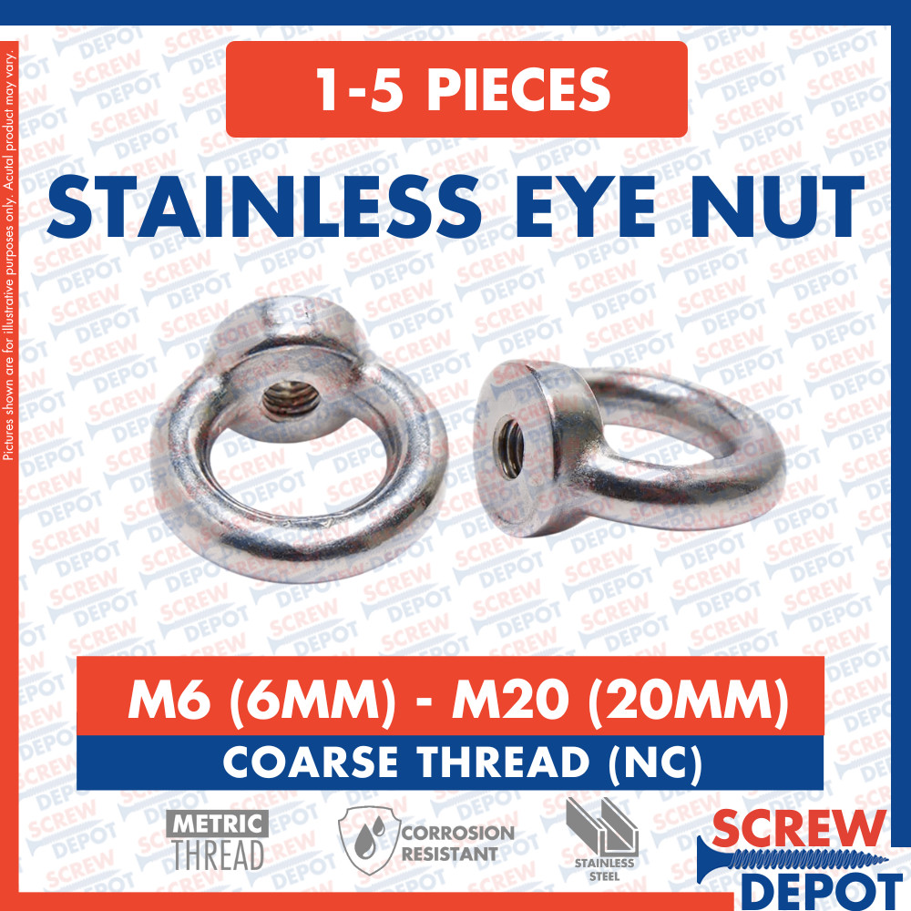 1-5PCS Eye Nut Stainless for Lifting Rope Nut / Screw Depot | Shopee ...