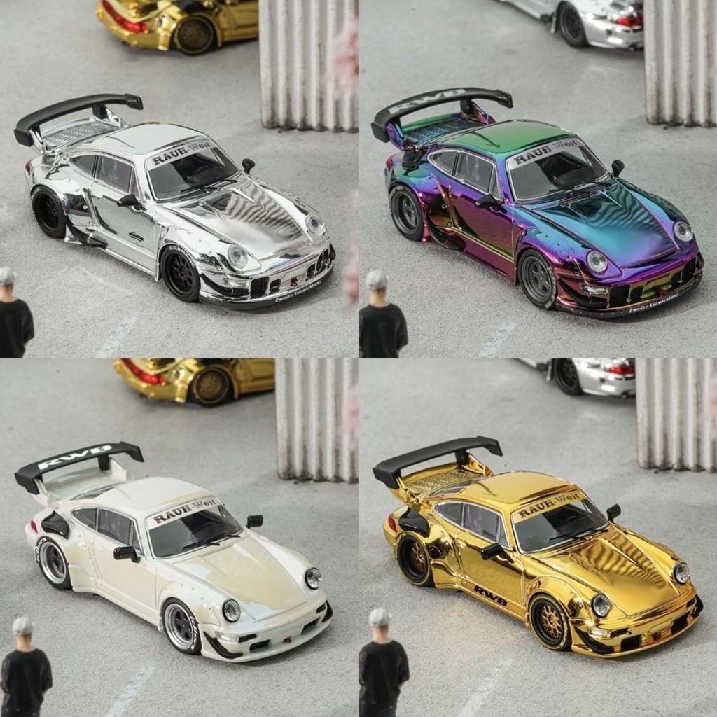 Model Star Model 1: 64 Porsche RWB 993 964 GT Plating Silver Pearl ...