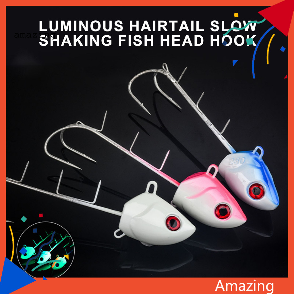 [AM] Herring Fishing Hook 80/100g Luminous Fish Head Hook Heavy Duty ...