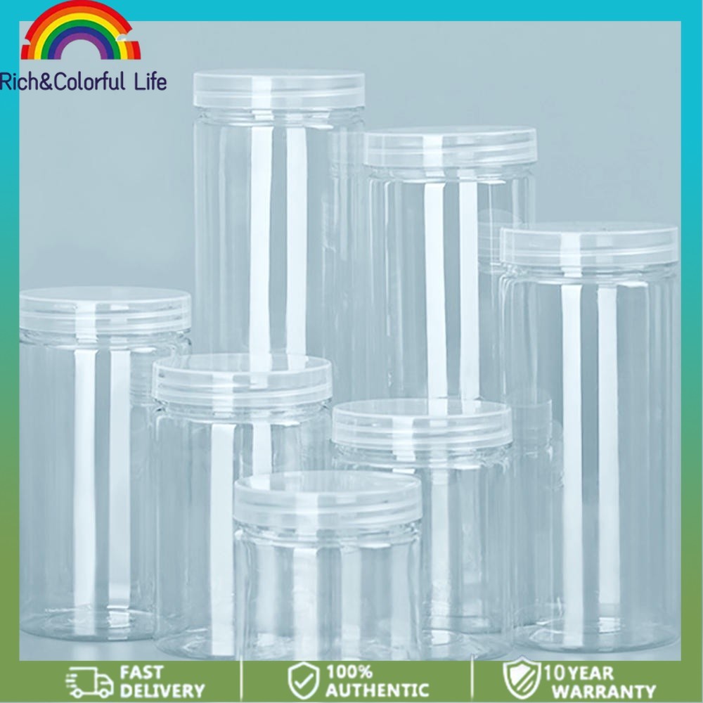 Multi-function PET Plastic Airtight Storage Jar with Lids/ Round Candy ...