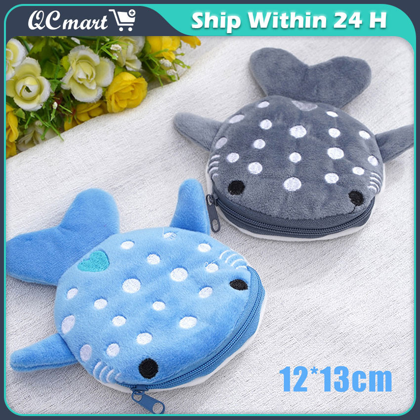 1PC Coin Purse Cartoon Cute Plush Shark Plush Animal Wallet for Women ...