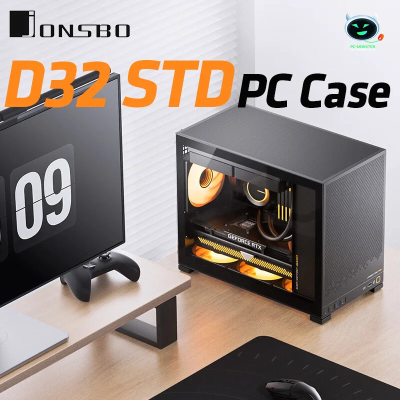JONSBO D32 STD Black MATX Desktop Small PC Case Transparent Adjustable Motherboard ATX Power 240 ...
