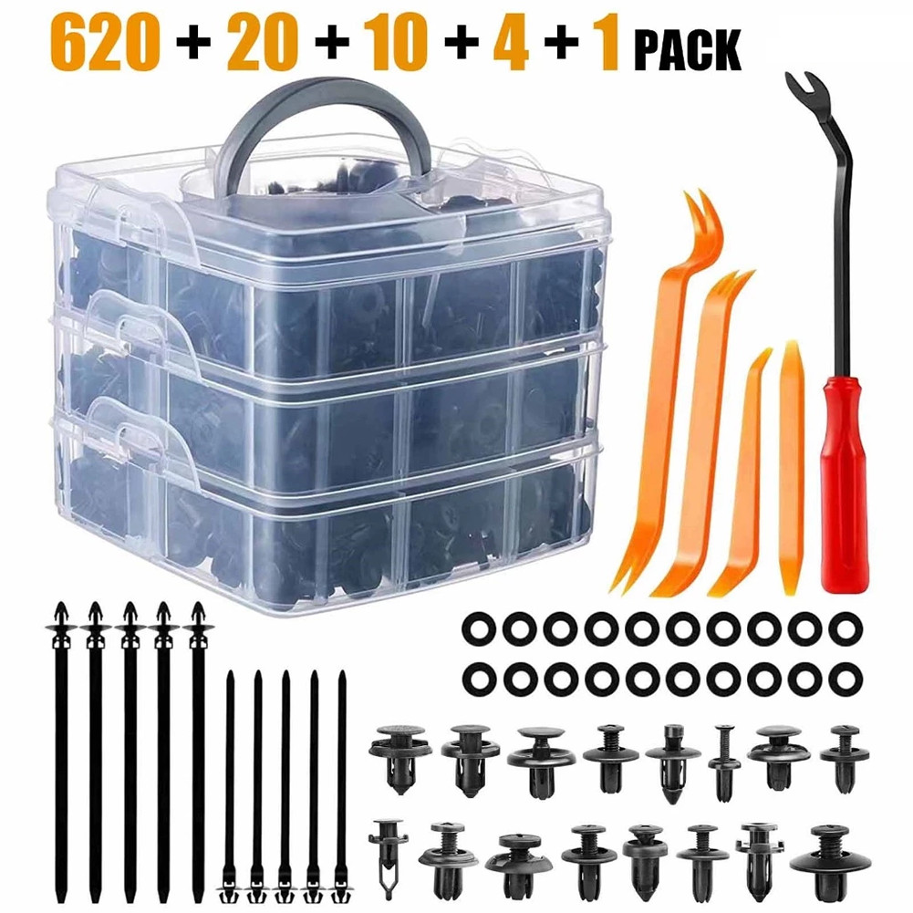 655Pcs/box Auto Nylon Fastener Clip Car Body Push Retainer Pin Car ...