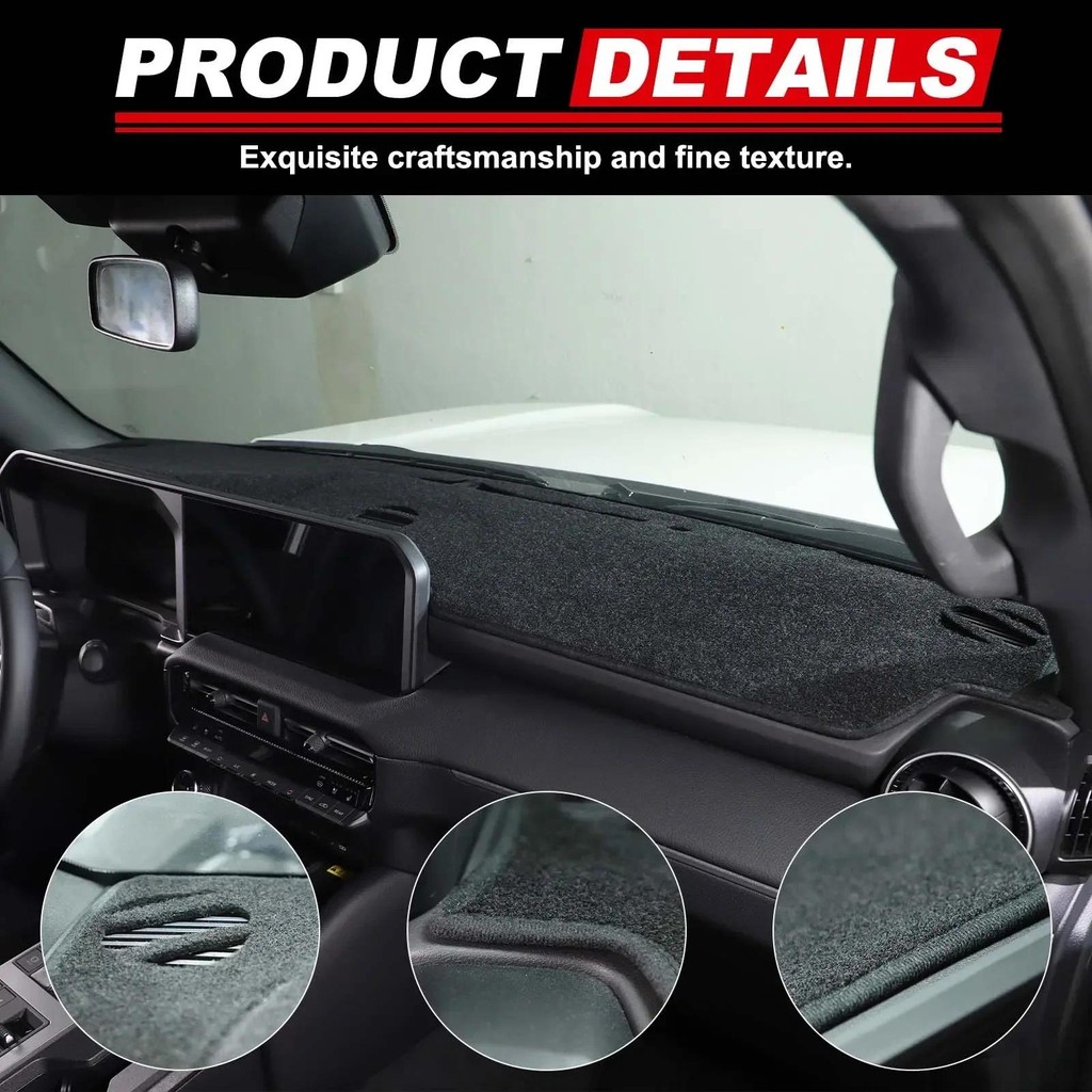 For Toyota Land Cruiser Prado LC250 2024+ Black Polyester Car Dashboard ...