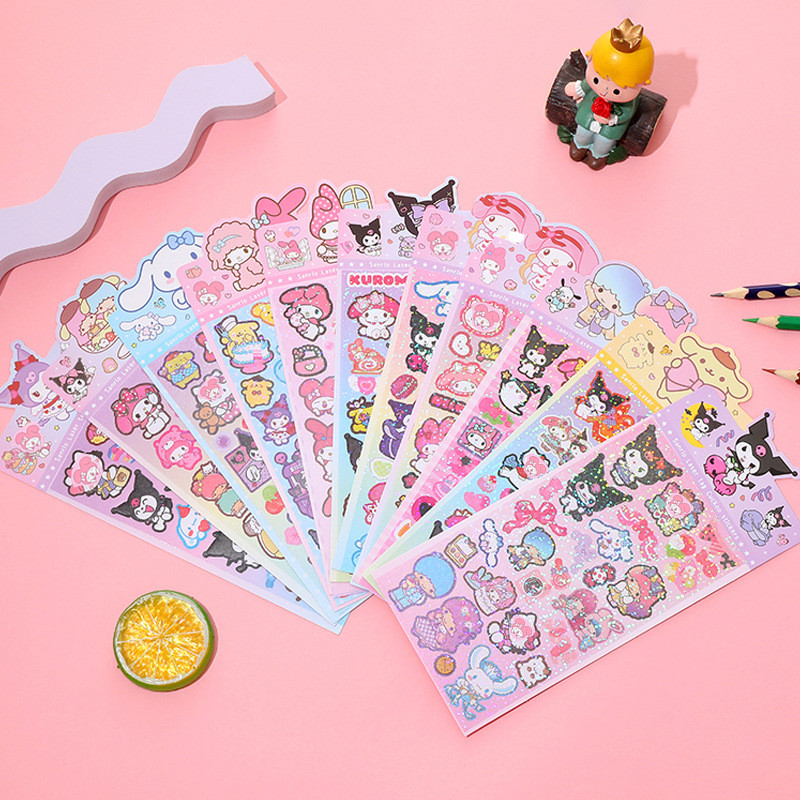 Japanese Sanrio Kuromi Melody Laser Goo Card Sticker Creative Goo Disc ...