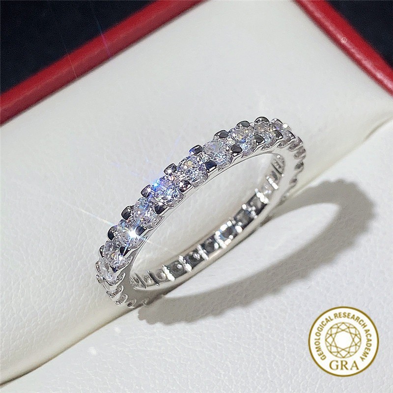 [Free GRA Certificate] New Group Inlaid Moissanite Gypsy Women's Ring ...
