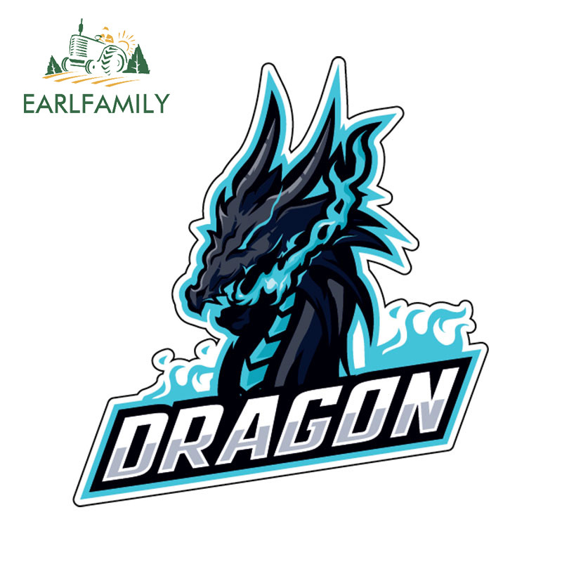 EARLFAMILY 13cm x 12cm Blue Flame Car Stickers Model Dragon Arcade Logo ...