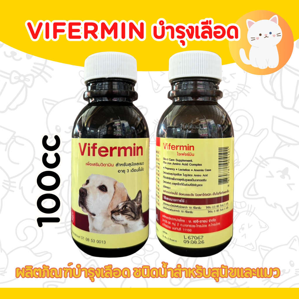 [100cc] Vifermin Blood Nourishing Vitamins Dog Cat Anemia Stomach ...