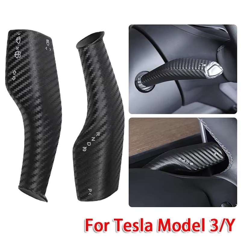 1 Pair for Tesla Model 3 Y of Carbon Fiber Matte Finish on Wiper Lever ...