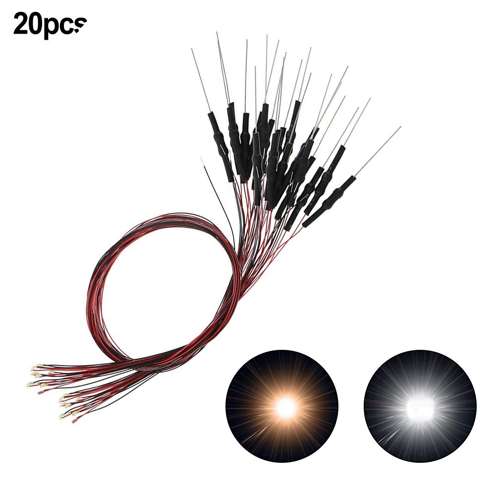 20pcs Prewired SMD LED 0402 Warm White Light Emitting Diode 12V Wired ...