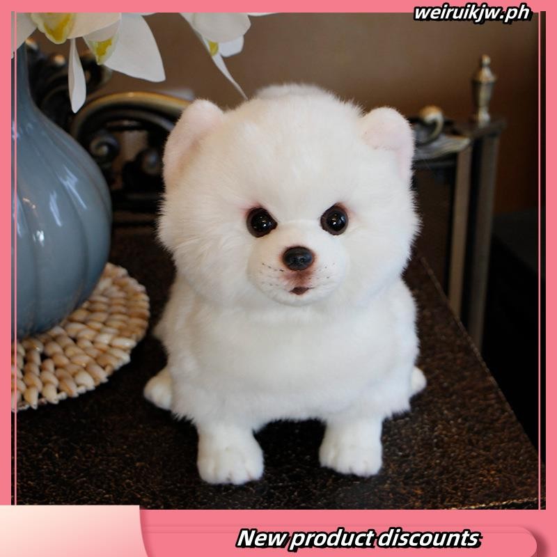 youn Funny Plush Made Realistic Pomeranian Dog Ornaments Collectible ...