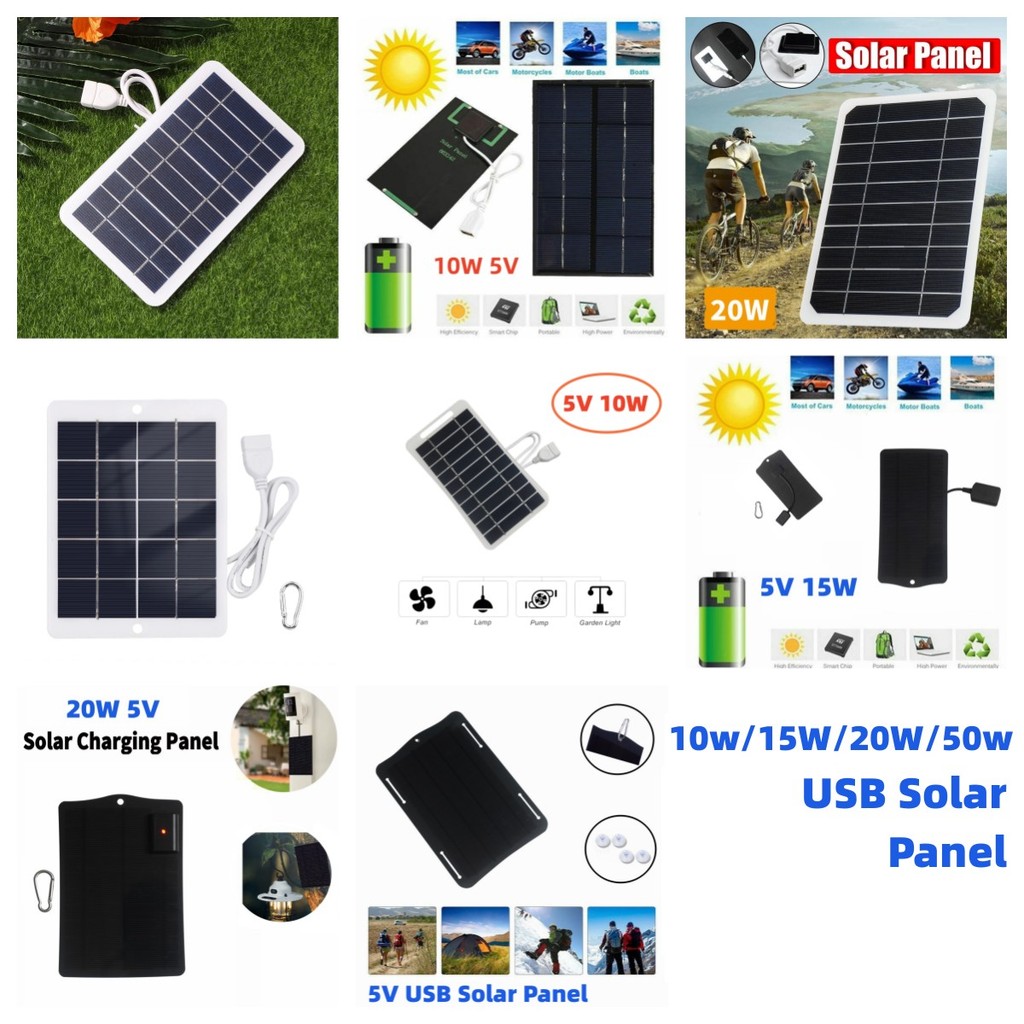 10W/15W/20W/50W 5V USB Solar Panel Power Bank Solar Panel Charging ...