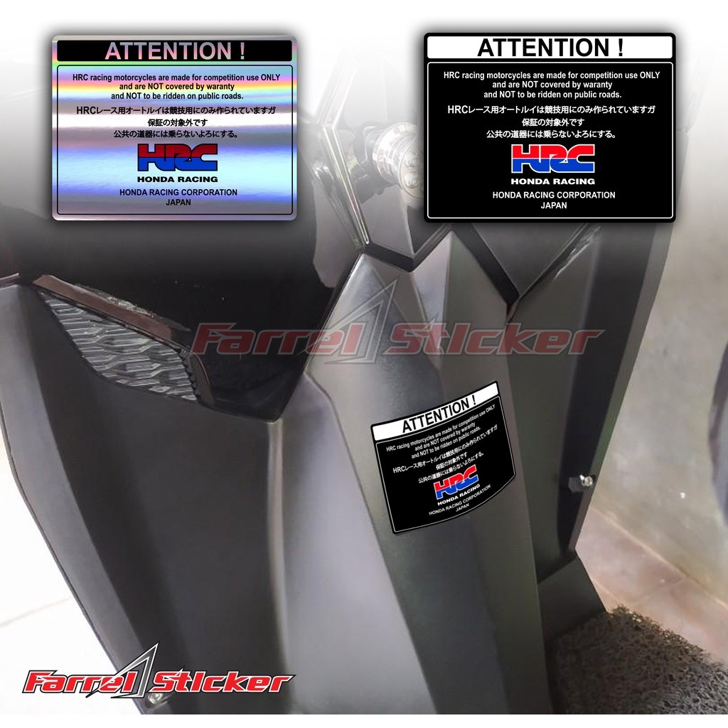 STICKER HRC ATTENTION INNER DECK STICKER DASBOR VARIO MEDAN FURMOTOR ...
