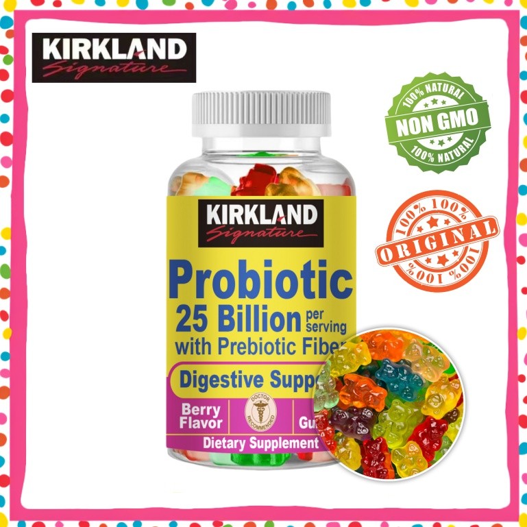 KIRKLAND Probiotic + Prebiotic Gummies 25Billion Promote Digestive, Support For Gut Health ...