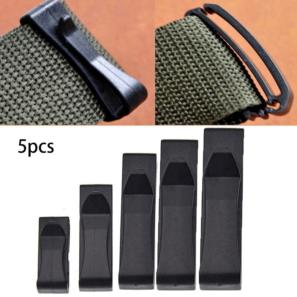 5 Pcs/Pack Quick Slip Keeper Buckle End Clip Slider Black For Tactical ...