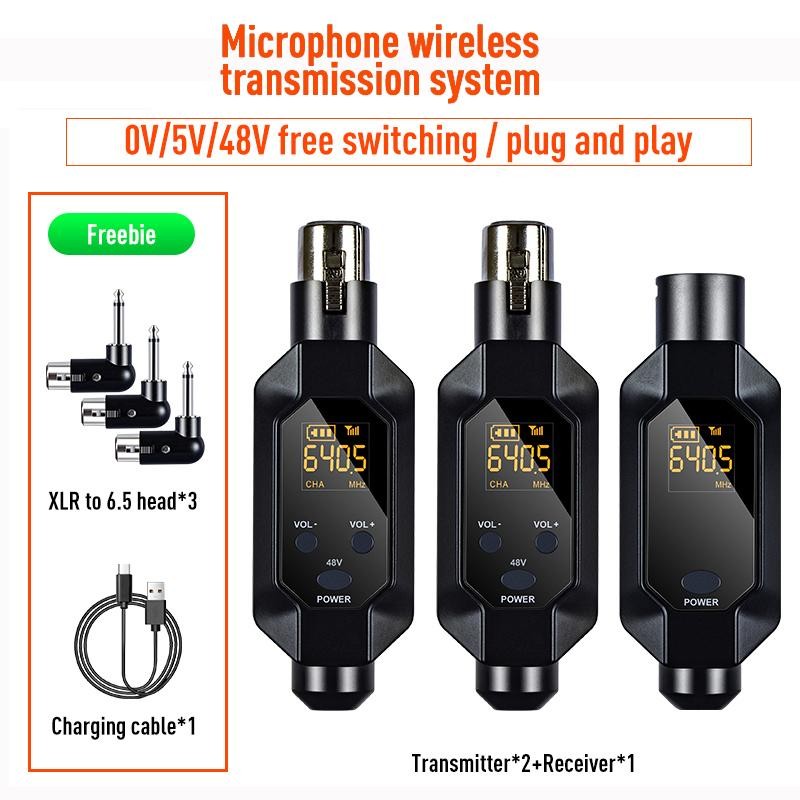 Wireless Microphone Transmitter Receiver 2.4Ghz XLR Microphone Wireless ...