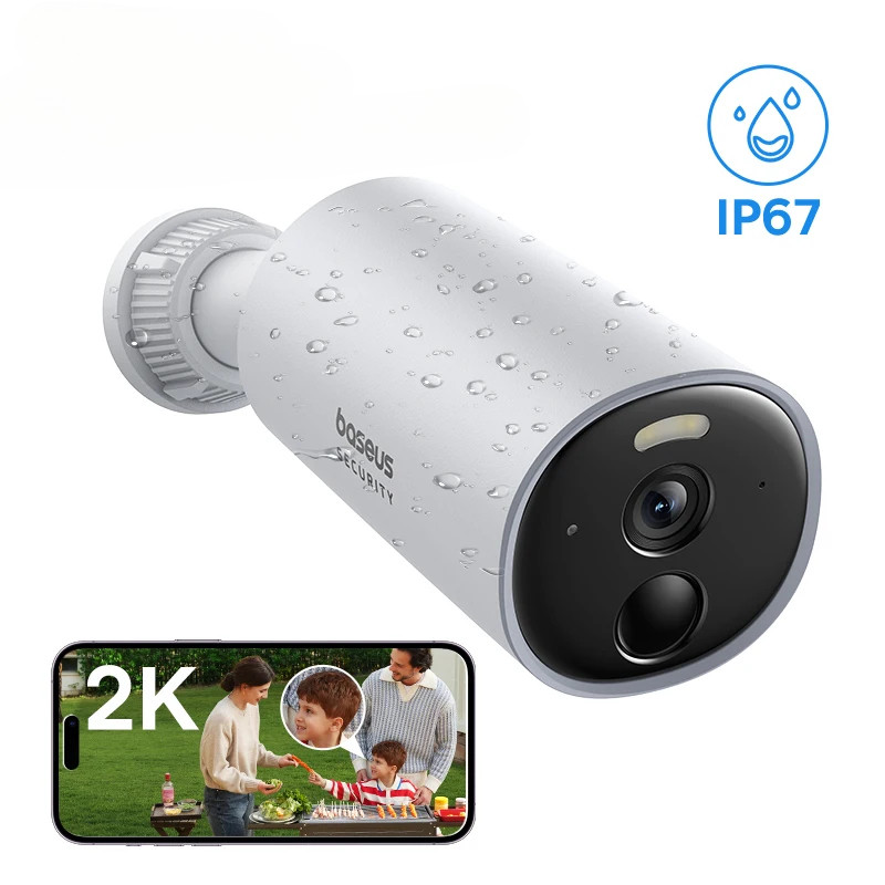 Baseus Security B1 Outdoor Camera 2K Wireless Wifi Camera Security Protection System 24/7 ...