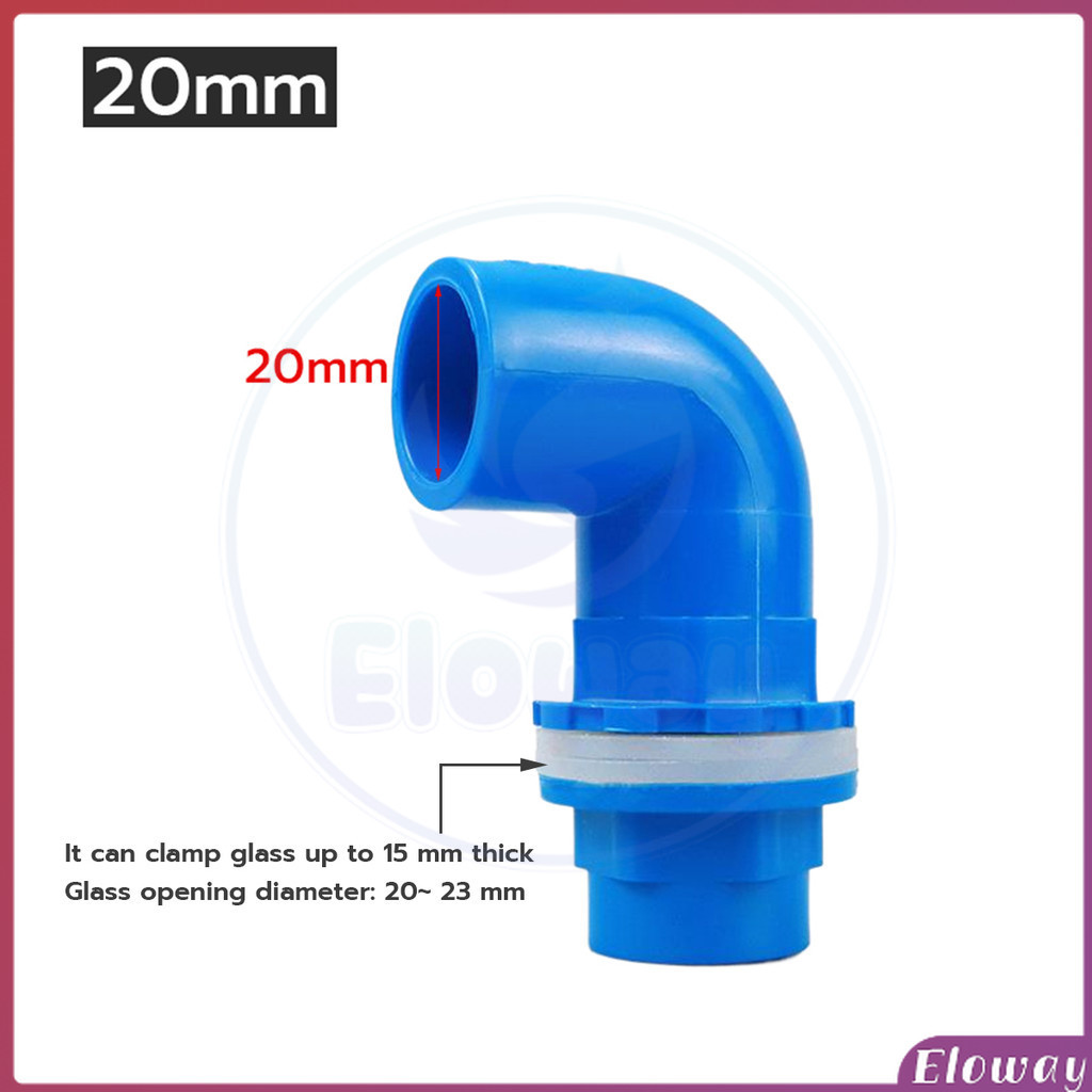 ELY PVC Pipe Connectors Fish Tank Drain Joints Irrigation Tube 90 ...