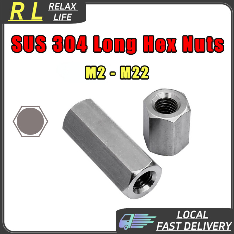 [RL] 304 Long Hex Nut Standoff Female to Female Reliable Threaded ...