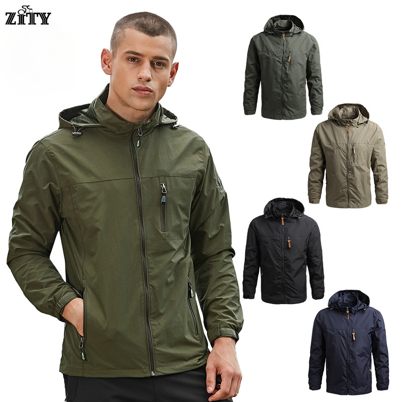 ZITY Men Jacket Rain Casual Coat Waterproof Tactical Overcoats ...