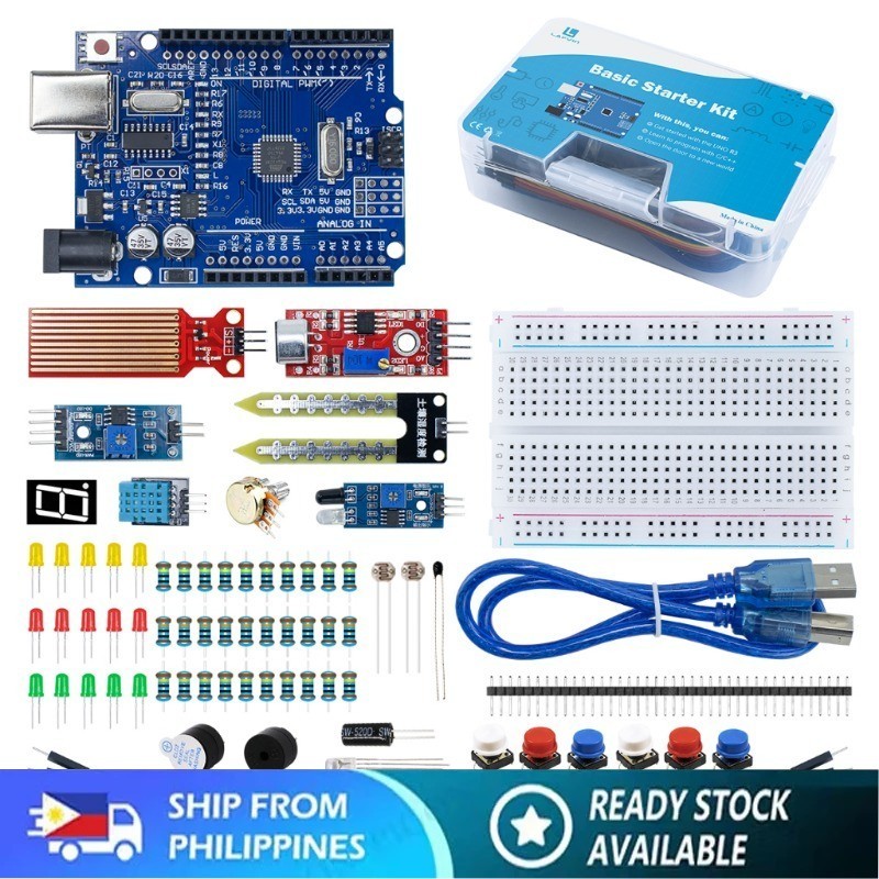 [cod] Basic Starter Kit For Arduino Uno R3 With Tutorial Code Breadboard Jumper Wire Led Diodes ...