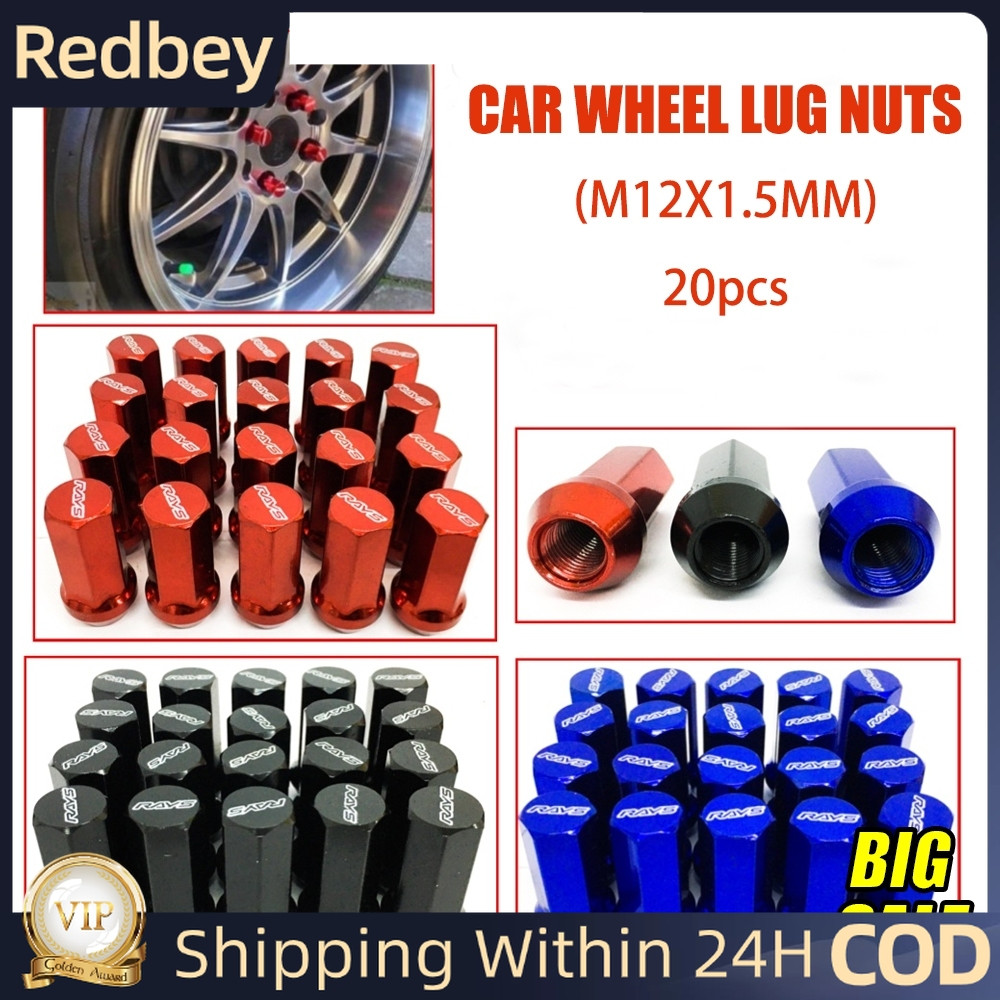 20 PCS STAINLESS STEEL CAR WHEEL LUG NUTS RAYS (M12X1.5MM) | Shopee ...