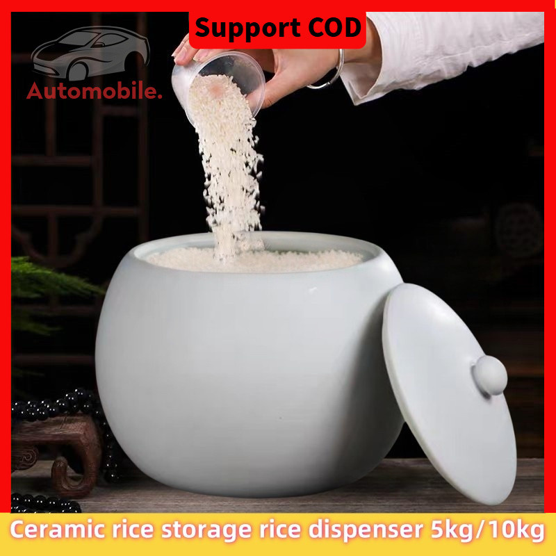 ceramic rice storage container clay pot sealed jar with lid rice box ...