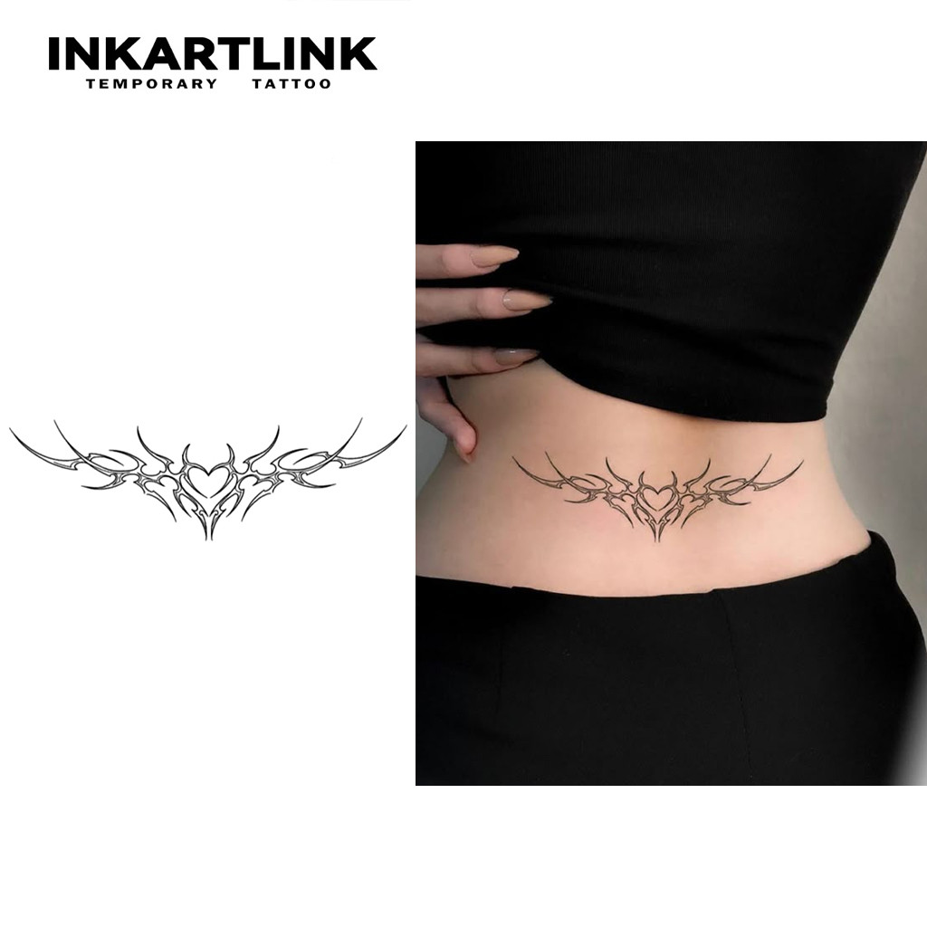 Inkartlink Butterfly Low Back Waterproof Temporary Tattoo Stickers Semi Permanent Fake Tattoos ...
