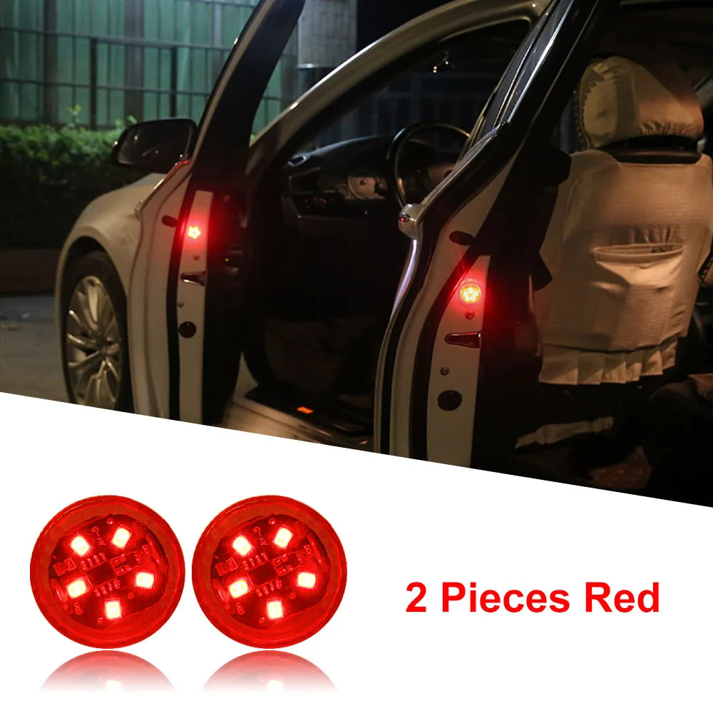 2pcs Automotive LED door warning lights safety collision and rear end ...