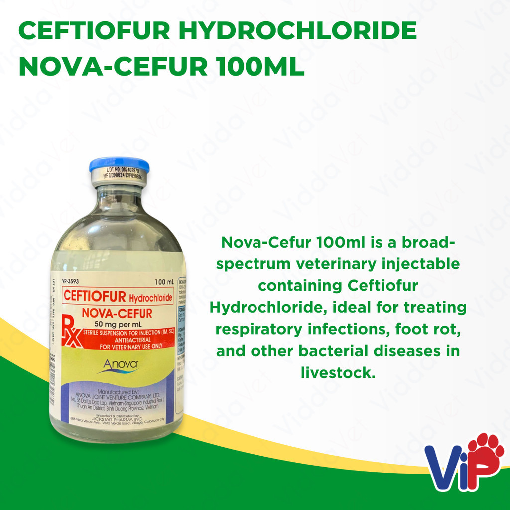 Nova-Cefur 100ml Ceftiofur HCl Inj.. Solution for Livestock | Shopee ...