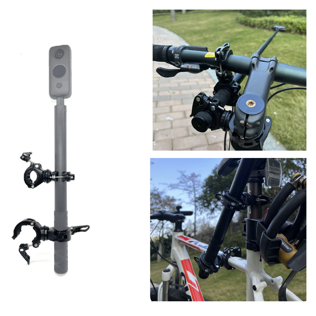 Motorcycle Bicycle Invisible Selfie Stick Monopod Handlebar Bracket for ...