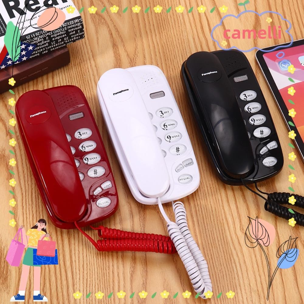 CAMELLI Corded Phone, Wall Mountable Large Button Wired Telephone, Caller ID Desktop Landline ...