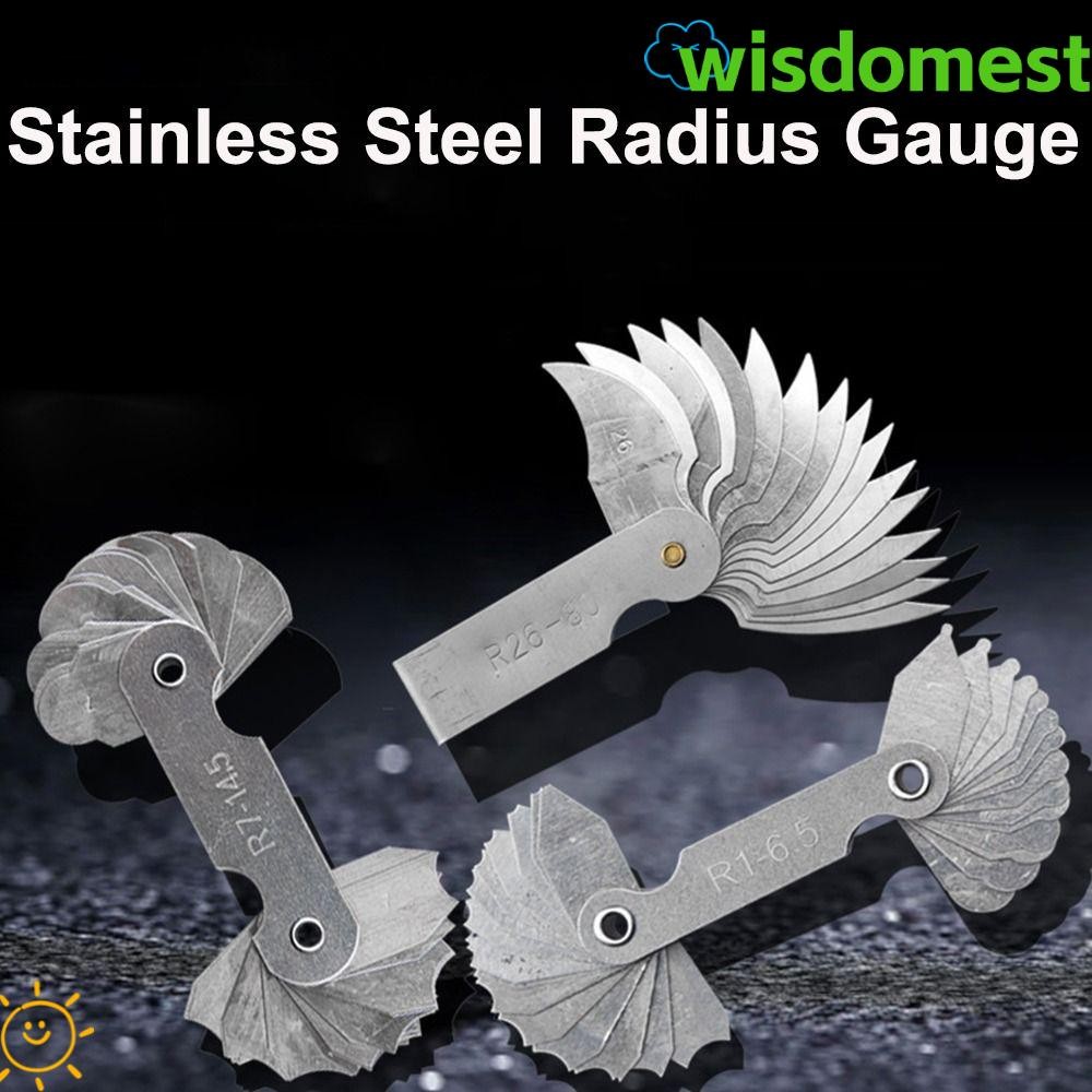 WISDOMEST 16pcs/set Radius Gauge for Industrial Measurement Stainless ...
