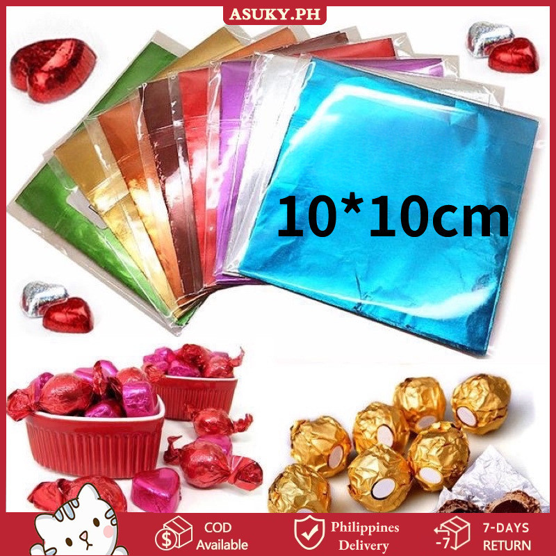 100PCS Chocolate Wrapper Aluminum Foil Candy Paper Metal Embossing ...