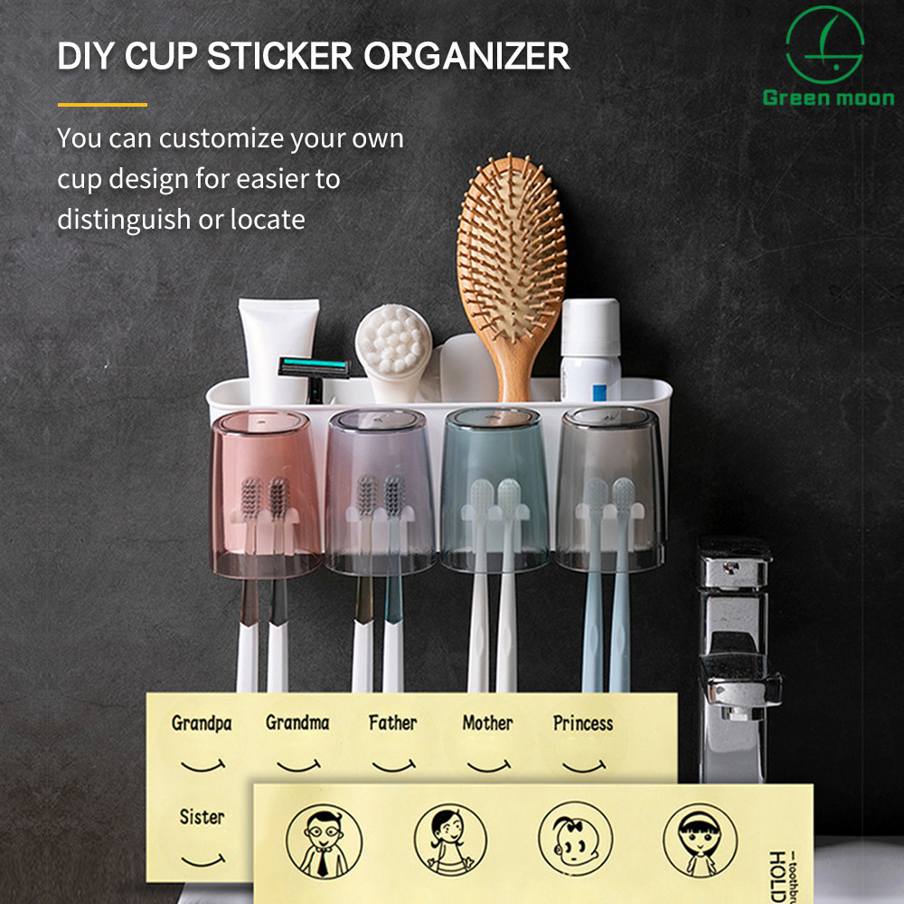 Green Moon Toothbrush holder with toothpaste dispenser squeeze ...