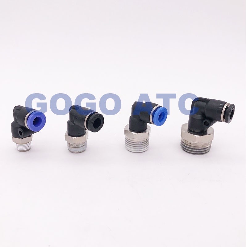 GOGO L type elbow pneumatic O.D 10mm pu hose nylon connector 90 degree ...