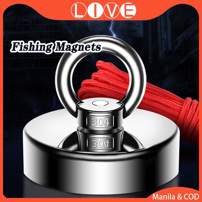 Magnet Fishing Strong with Rope Searching Magnet Super Strong Round ...