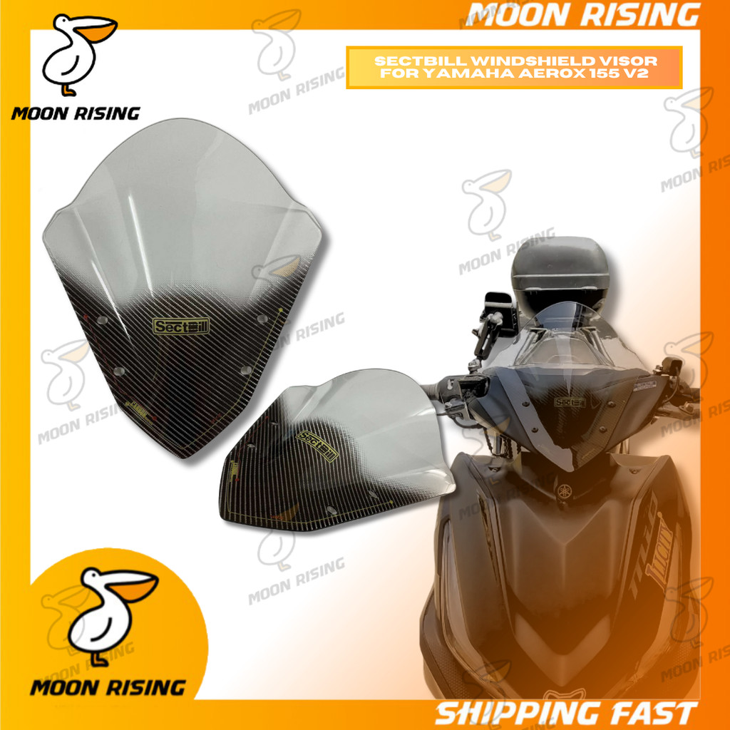 SECTBILL WINDSHIELD VISOR FOR YAMAHA AEROX 155 V2 [MOONRISING] | Shopee ...