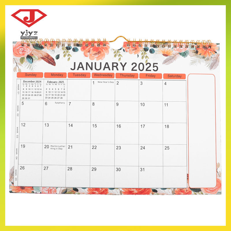 2025 Wall Calendar Classroom Calendars Floral Vertical Fillers Hanging ...