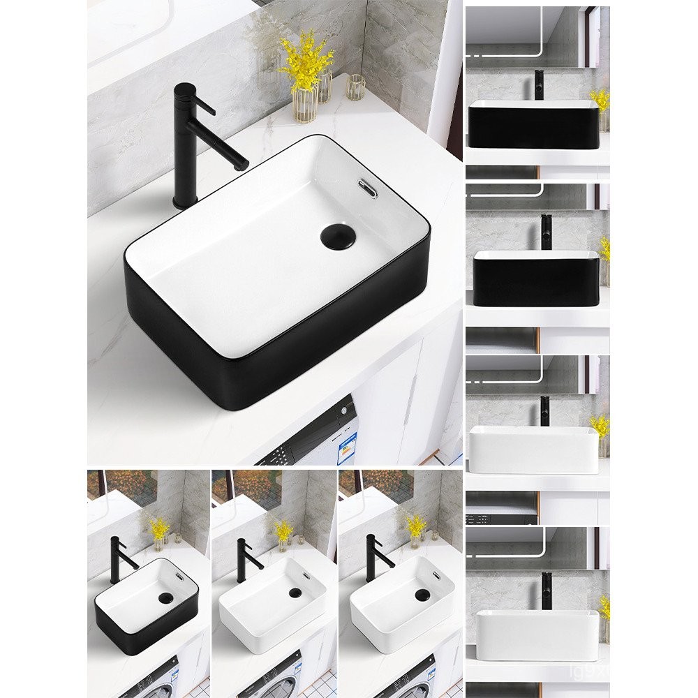 Table Basin Household Washbasin Side Drain Ceramic Basin Balcony Offset ...