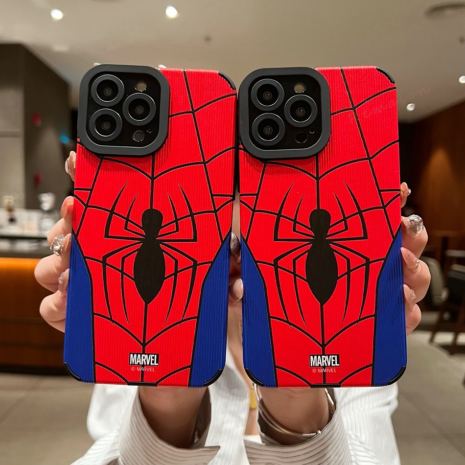Spider Man Cartoon Leather Phone Casing for iPhone 11 13 12 14 15 16 ...