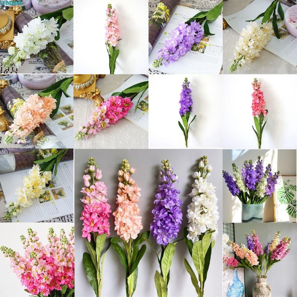 LYNDON Artificial Hyacinth, Big 80cm Violet Flower Branch, Bouquet Silk Garden Fence | Shopee ...
