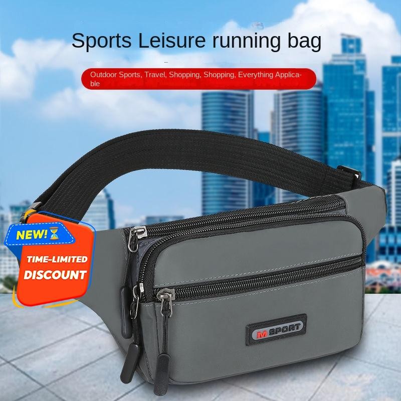 A men's multifunctional waist bag, durable and waterproof running waist ...