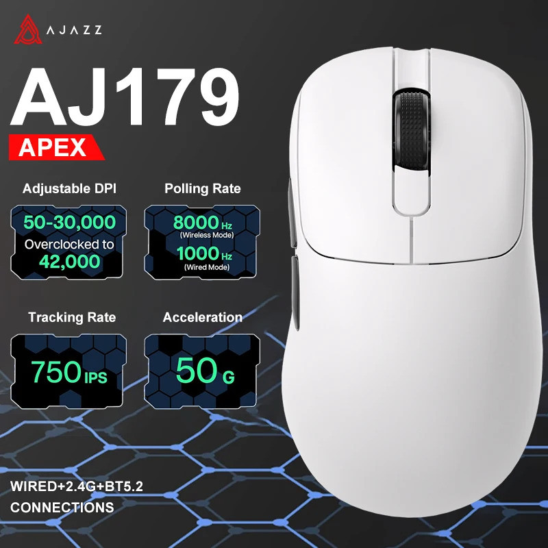 Ajazz AJ179 Apex PAW3950 Wireless Gaming Mouse with RGB Charging Dock ...