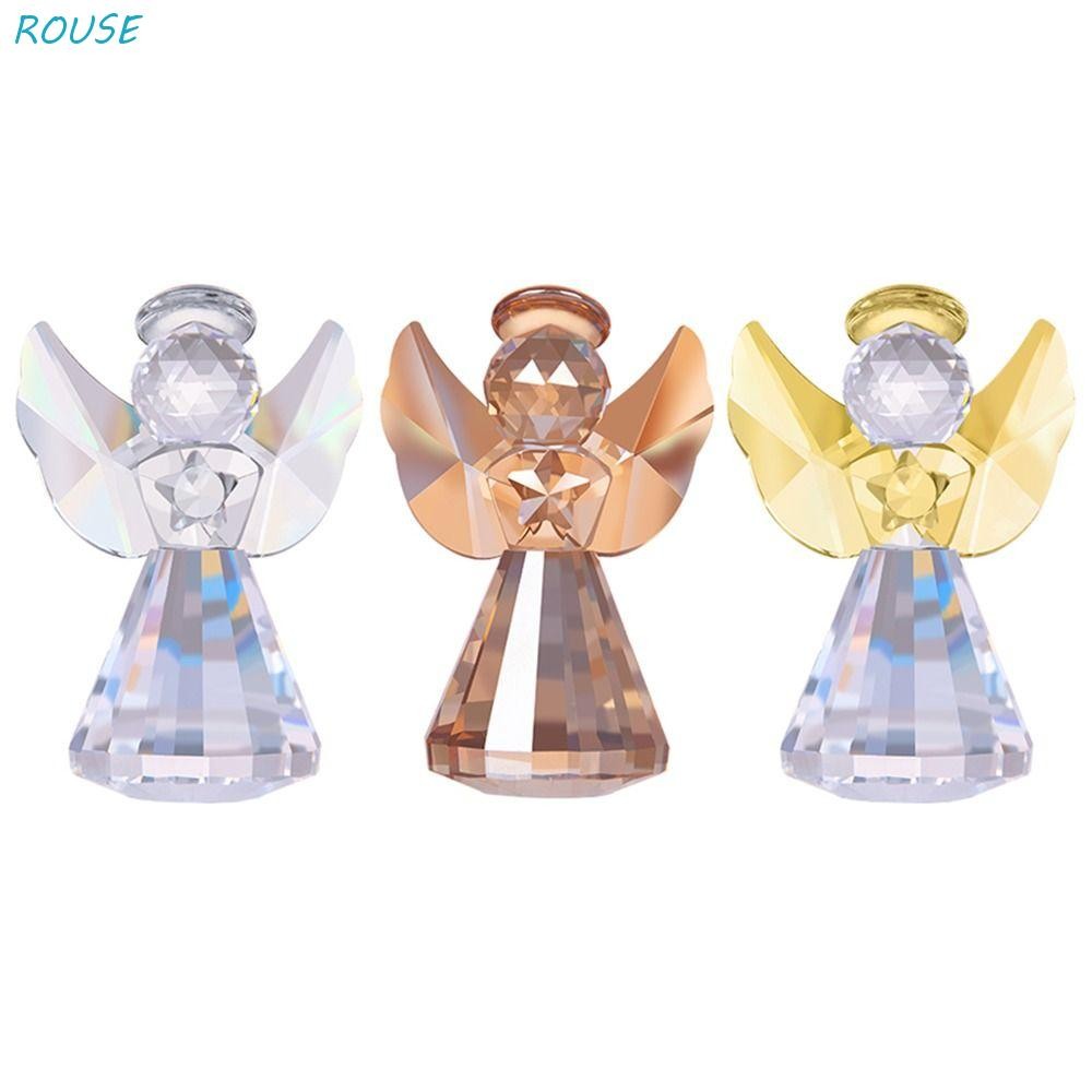 ROUSE Guardian Angel Figurine, Crafts Collecible Crystal Angel Statue ...