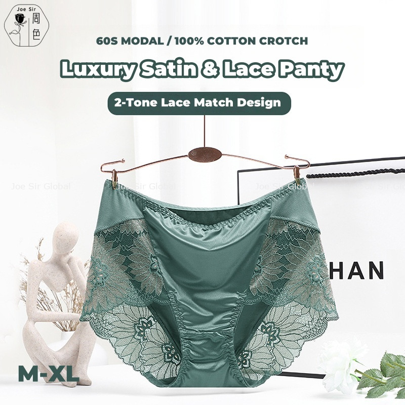 Joe Sir Luxury Satin & Lace Panty for Women - Silky Smooth High Waist ...
