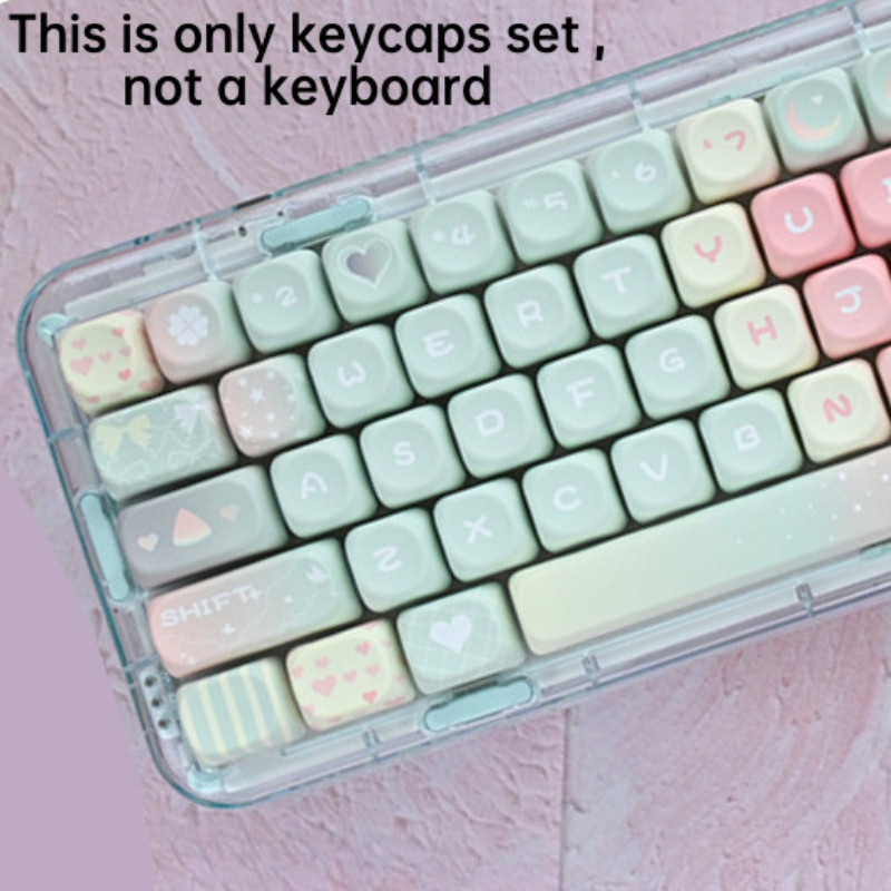 PBT Keycap MOA Sweet Melon Green Pink Summer Theme Watermelon Gradient ...