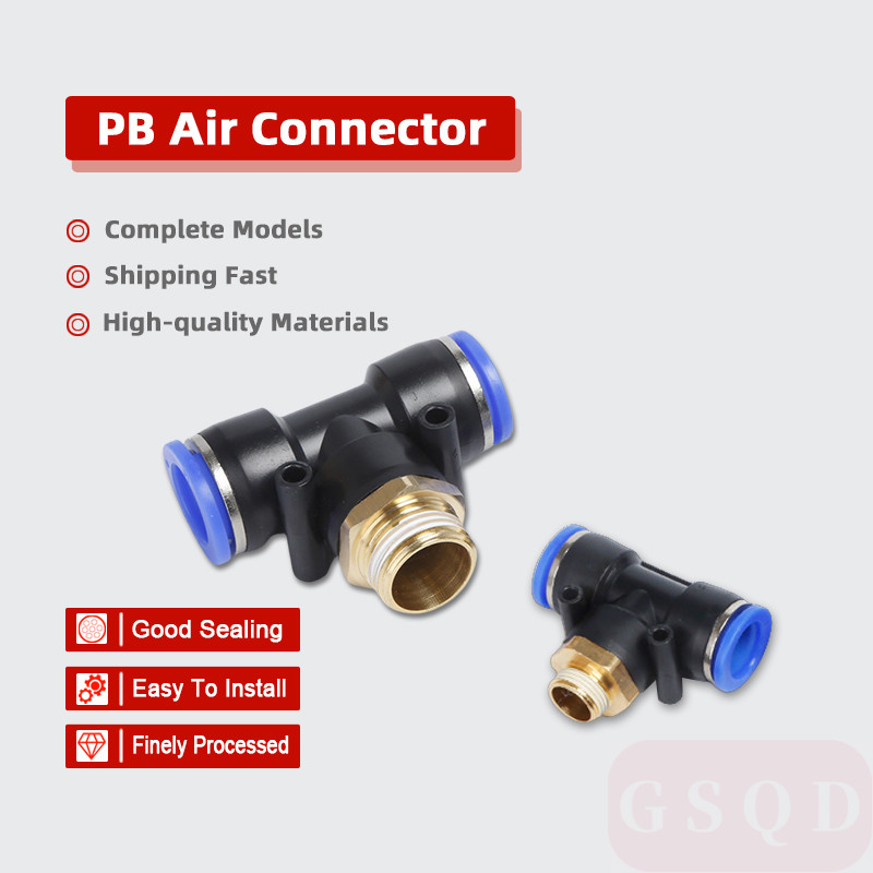 PB Tube OD Male Thread Size Coupler Push In Fittings Pneumatic Quick ...