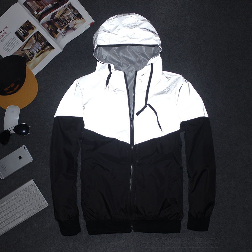 Oversize Hooded Night Luminous Jacket High Visibility Light Weight ...