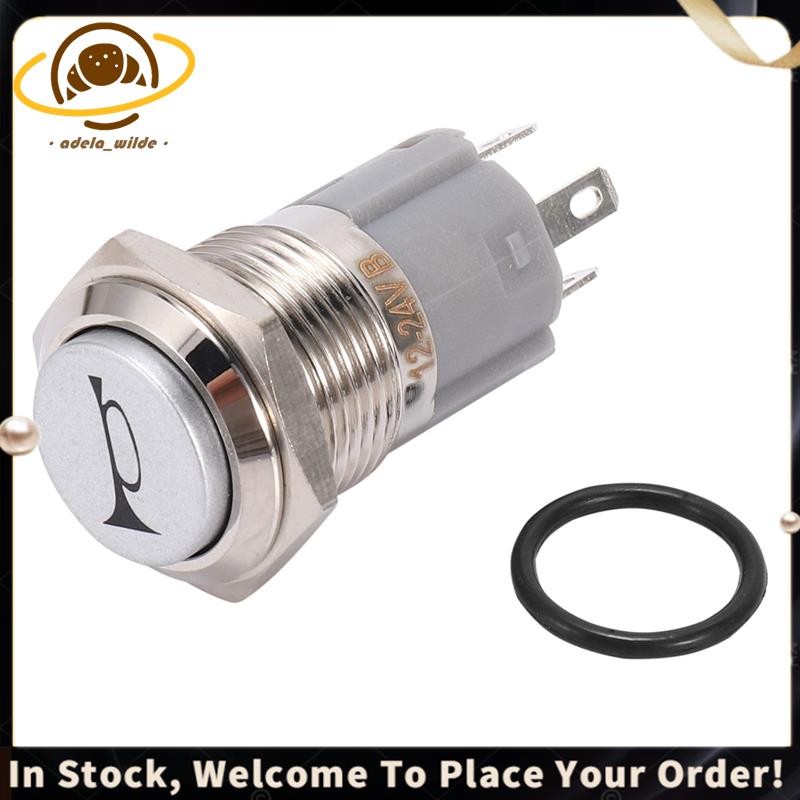 12V 16mm Car LED Light Momentary Horn Button Metal Switch Push Button ...